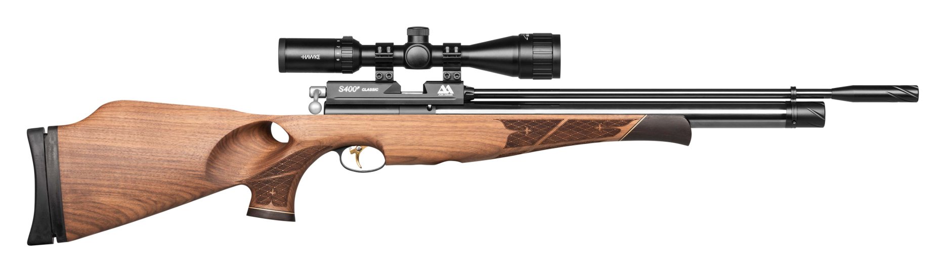 Air Arms S400 Rifle Walnut Thumbhole PCP Air Rifle - Rifleman Firearms