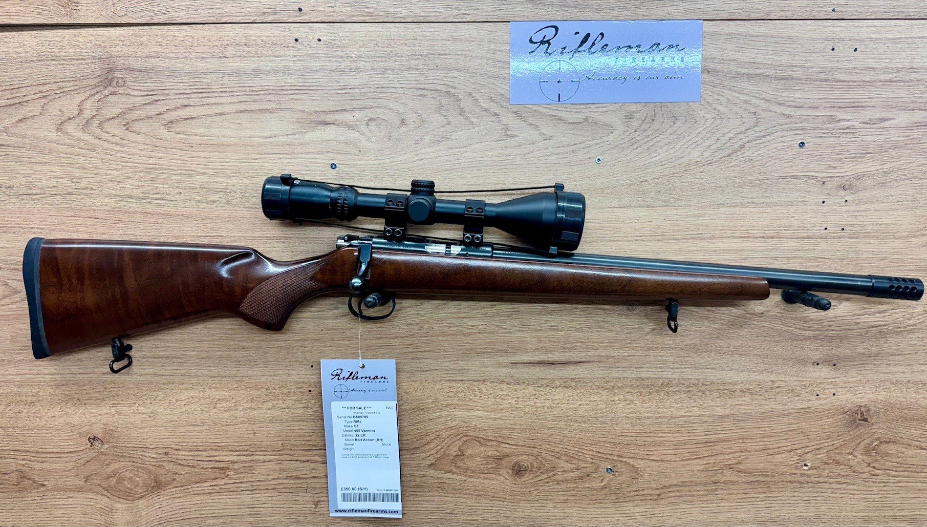 S/H CZ .22 LR 455 Varmint Bolt Action Rifle - Rifleman Firearms